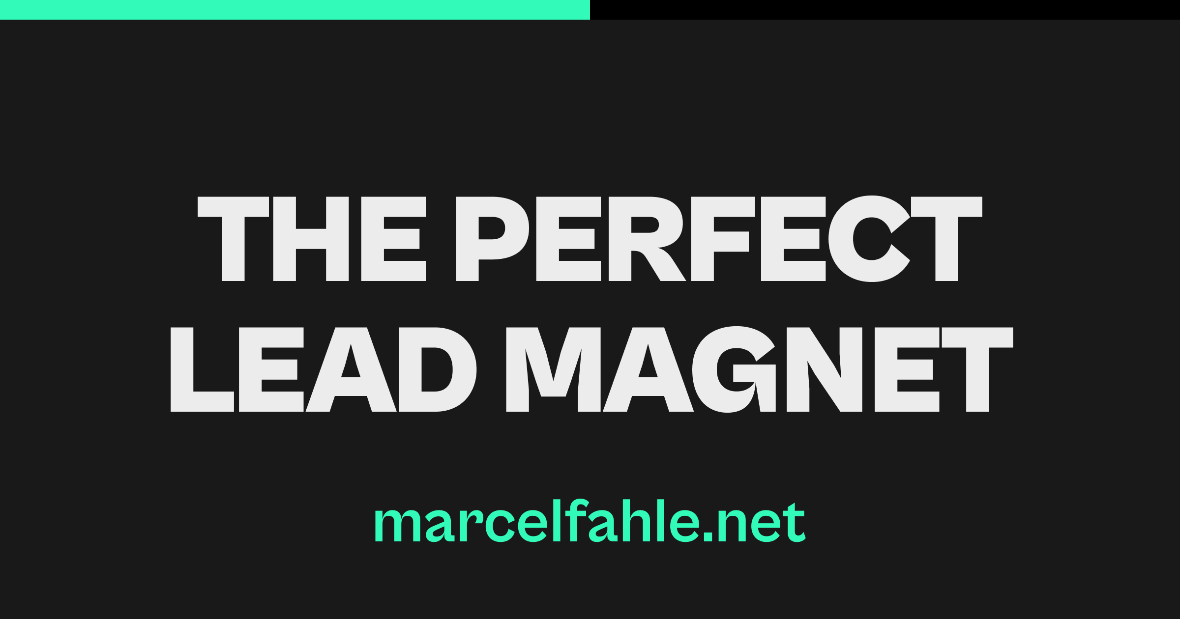 The Perfect Lead Magnet